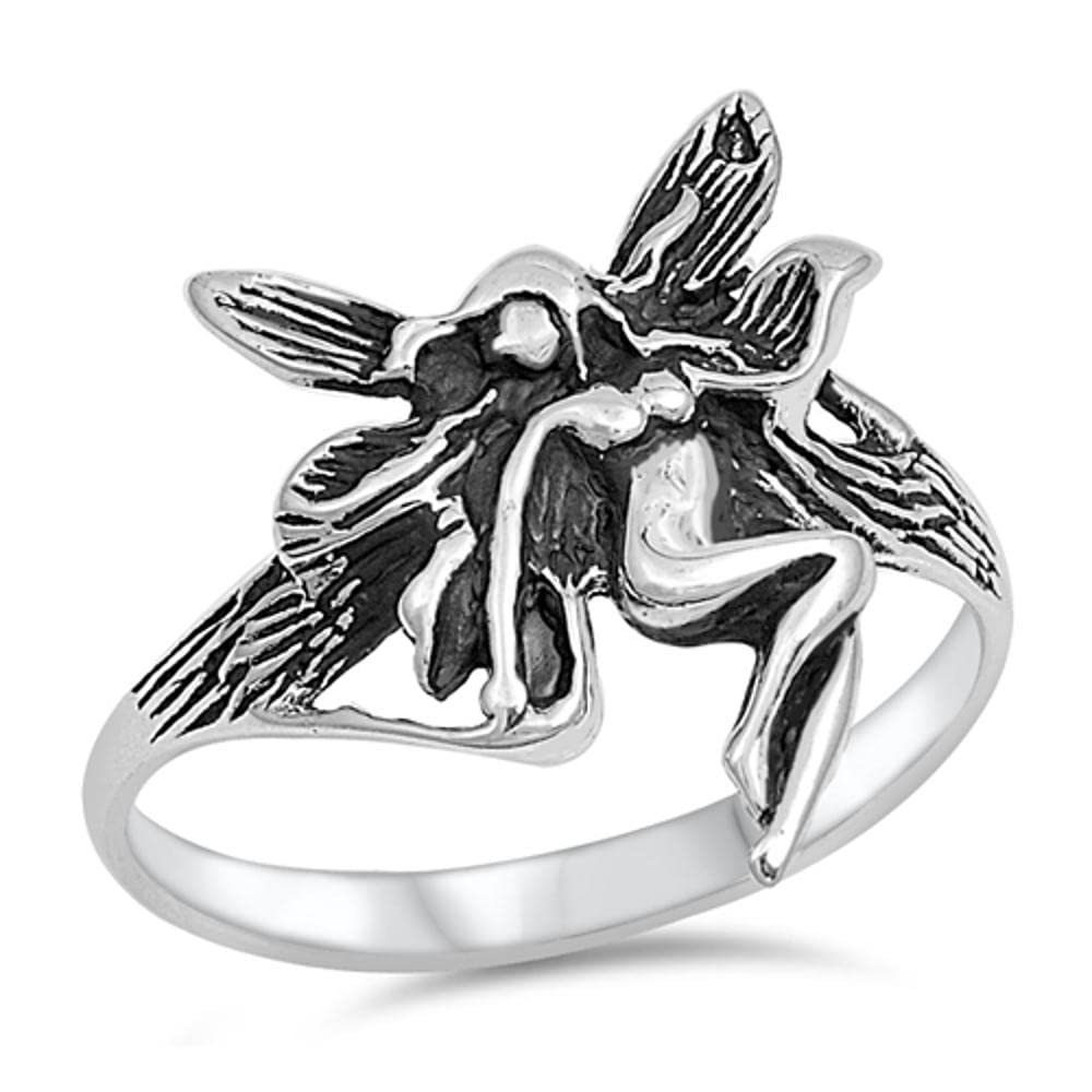 Sterling Silver Fairy Ring Oxidized Antiqued Finish Faerie Band 925 Size 6