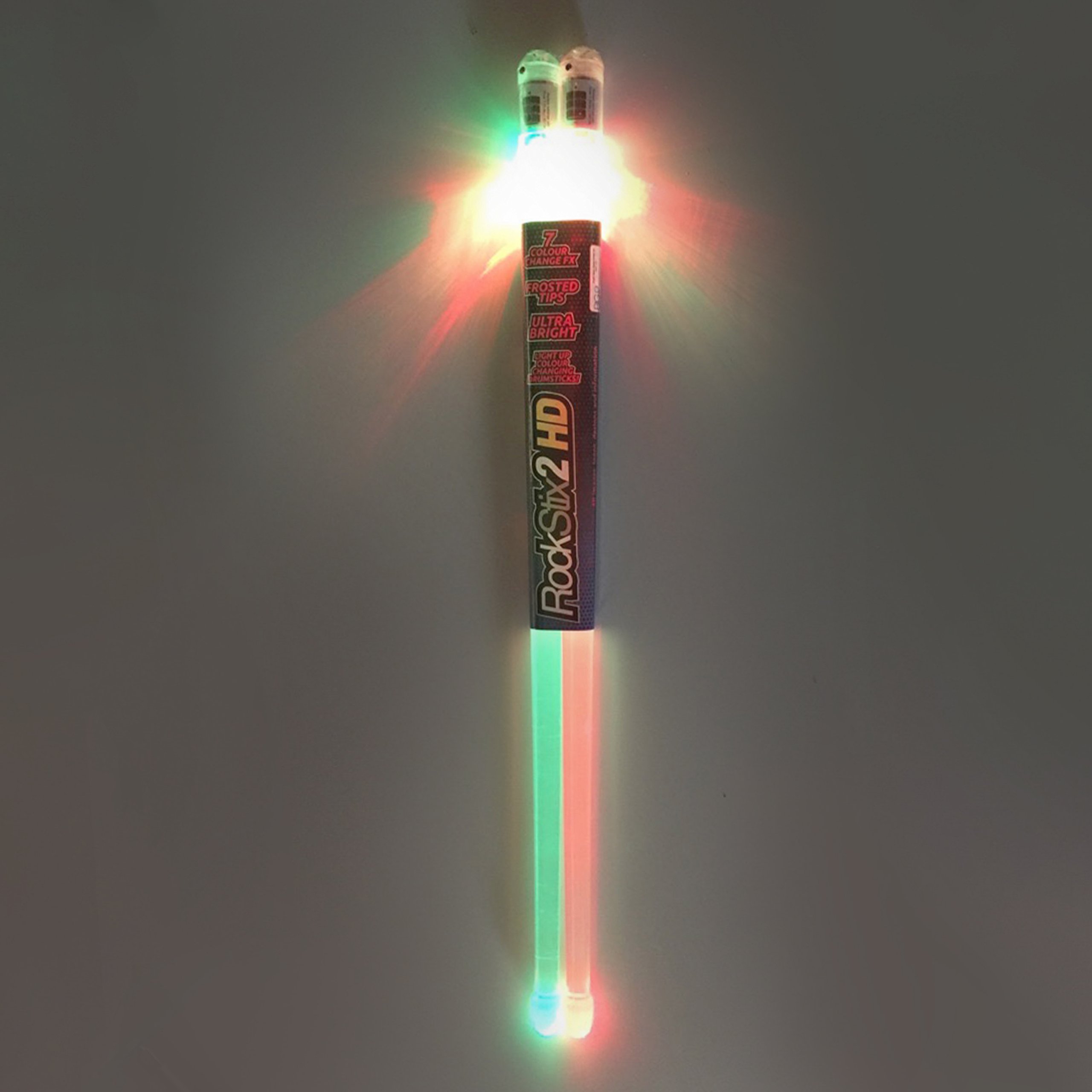 🥁Pair of ROCKSTIX 2 HD: BRIGHT LIGHT UP MULTI COLOR CHANGE LED DRUMSTICKS, 7 Amazing Color effects, Set your gig on fire!