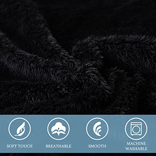 WhatsBedding Black Sherpa Body Pillow with Pillowcase, Full Body Pillows for Adults, Large Long Body Pillow Insert, Long Pillow for Bed, Machine Washable, 20 x 54 Inches