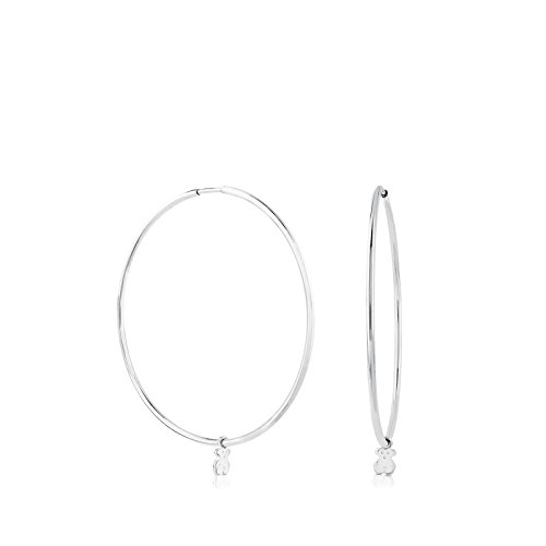 TOUS Sterling Silver Hoop Earrings for Women with Bear Motif, Size 4 cm. TOUS Bear Collection