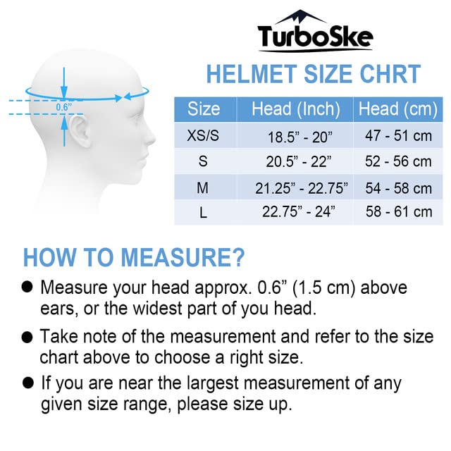TurboSke Ski Helmet, Snowboarding Helmet for Men, Women and Youth (S, Black)