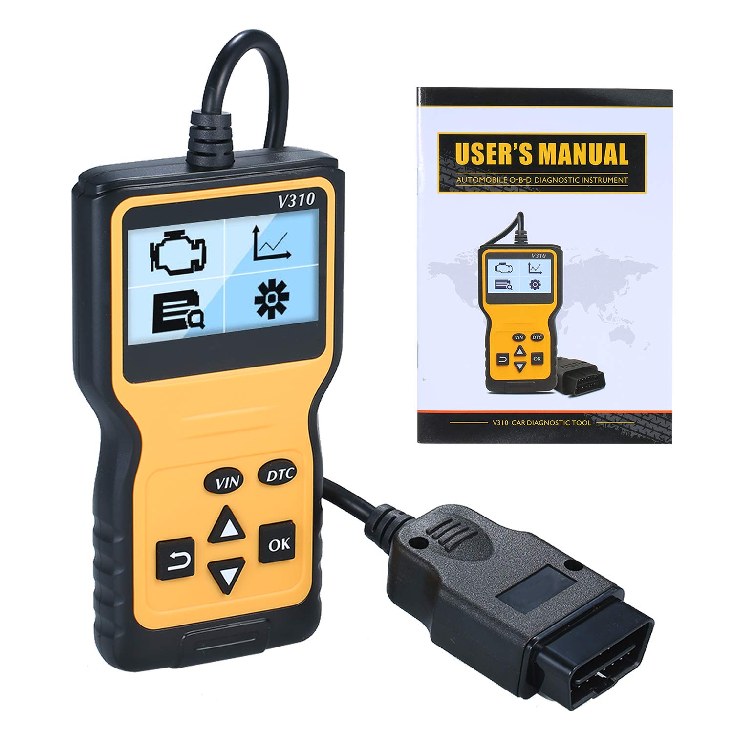 VISLONE V310 Car OBD2 Scanner Code Reader Universal Engine Light Error Analyzer CAN Diagnostic Scan Tool for All O-B-D-II Protocol Cars Since 1996