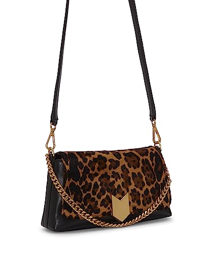 Vince Camuto Theon Flap Crossbody, Black Leopard