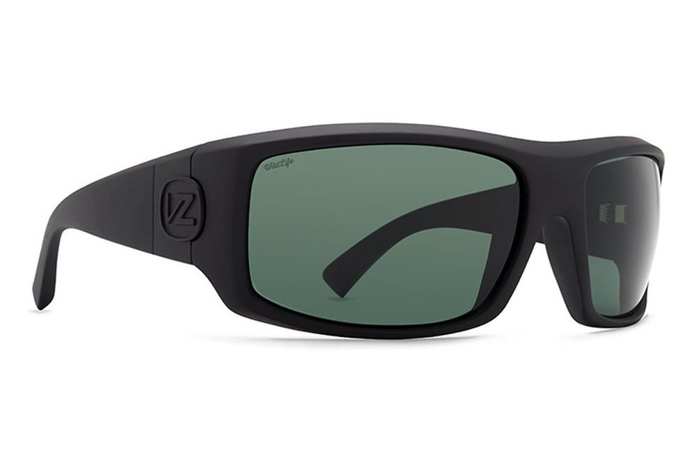 VonZipper Clutch Sunglasses Matte Black with Wildlife Vintage Grey Polarized Lens
