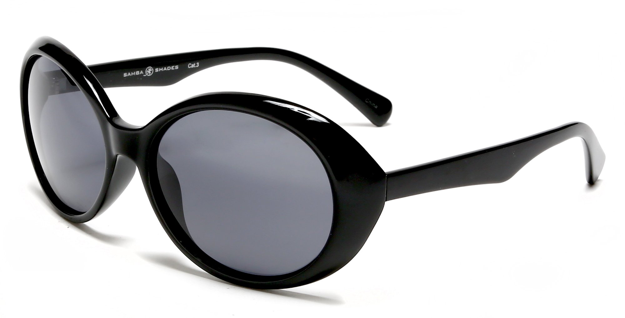 SAMBA SHADES Women's Sunglasses Polarized Lens Oversized Frame Retro Audrey Hepburn Style Black