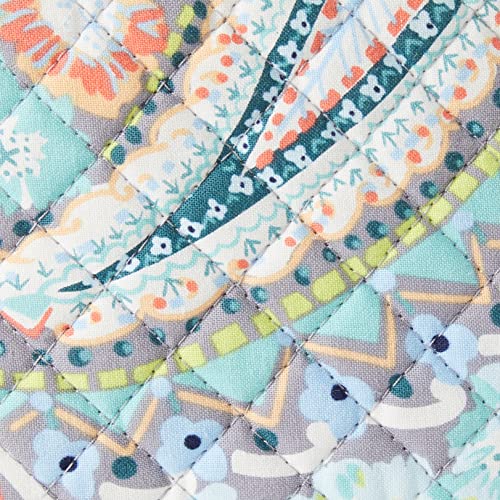 Vera Bradley Women's Cotton Zip-around Mini Tech Organizer Case, Citrus Paisley - Recycled Cotton, One Size