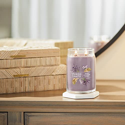 Yankee Candle Dried Lavender & Oak Scented, Signature 20oz Large Jar 2-Wick Candle, Over 60 Hours of Burn Time