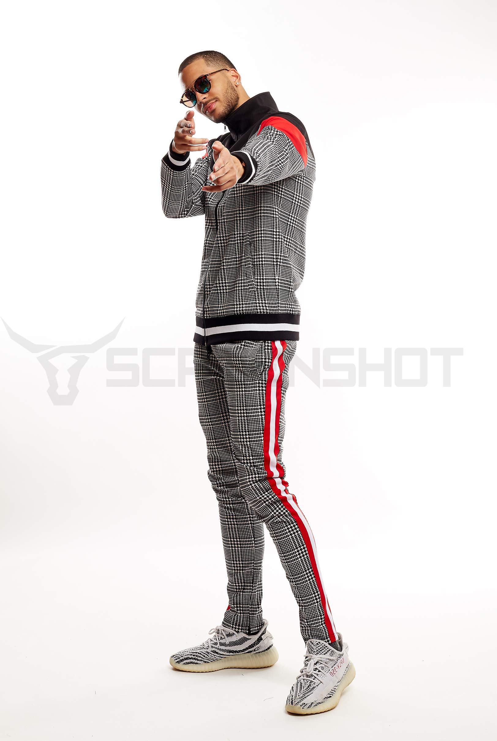 SCREENSHOT-P11004 Mens Hip Hop Premium Slim Fit Track Pants - Athletic Jogger Side Stripe Animal Pattern Print Bottoms-Black/Zebra-Large
