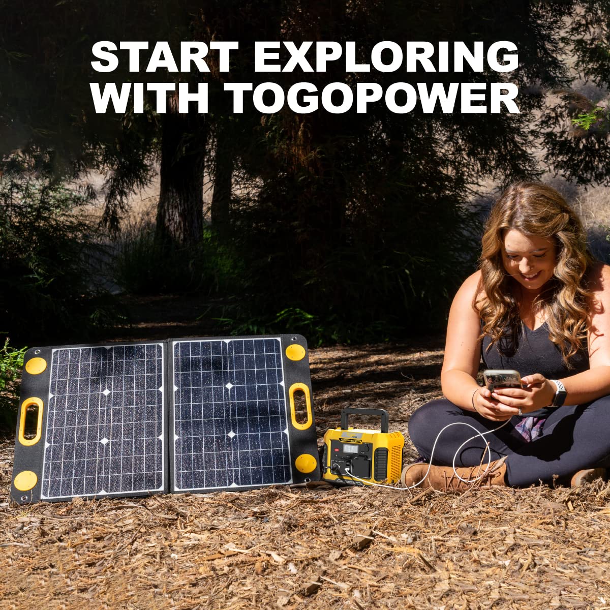 Togo Power 60W Solar Panel for Jackery Explorer 160/240/500/ROCKPALS/Flashfish/Baldr as Portable Solar Generator, Portable Foldable Solar Outputs Battery Charger for Outdoors Camping RV