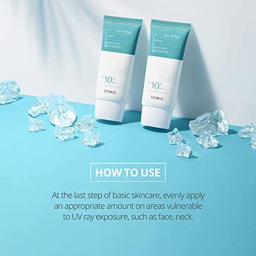 SCINIC Enjoy Super Mild Sun Essence SPF50+ PA++++ 1.69 fl oz(50ml) | A Lightweight Hydrating Sun Essence That leaves No Sticky Feeling | Korean Skincare
