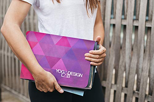 YOGA DESIGN LAB | Travel Yoga Mat | 2-in-1 Mat+Towel | Lightweight, Foldable, Eco Luxury | Ideal for Hot Yoga, Bikram, Pilates, Barre, Sweat | 1.5mm Thick | Includes Strap (Tribeca Sand, 1.5mm)