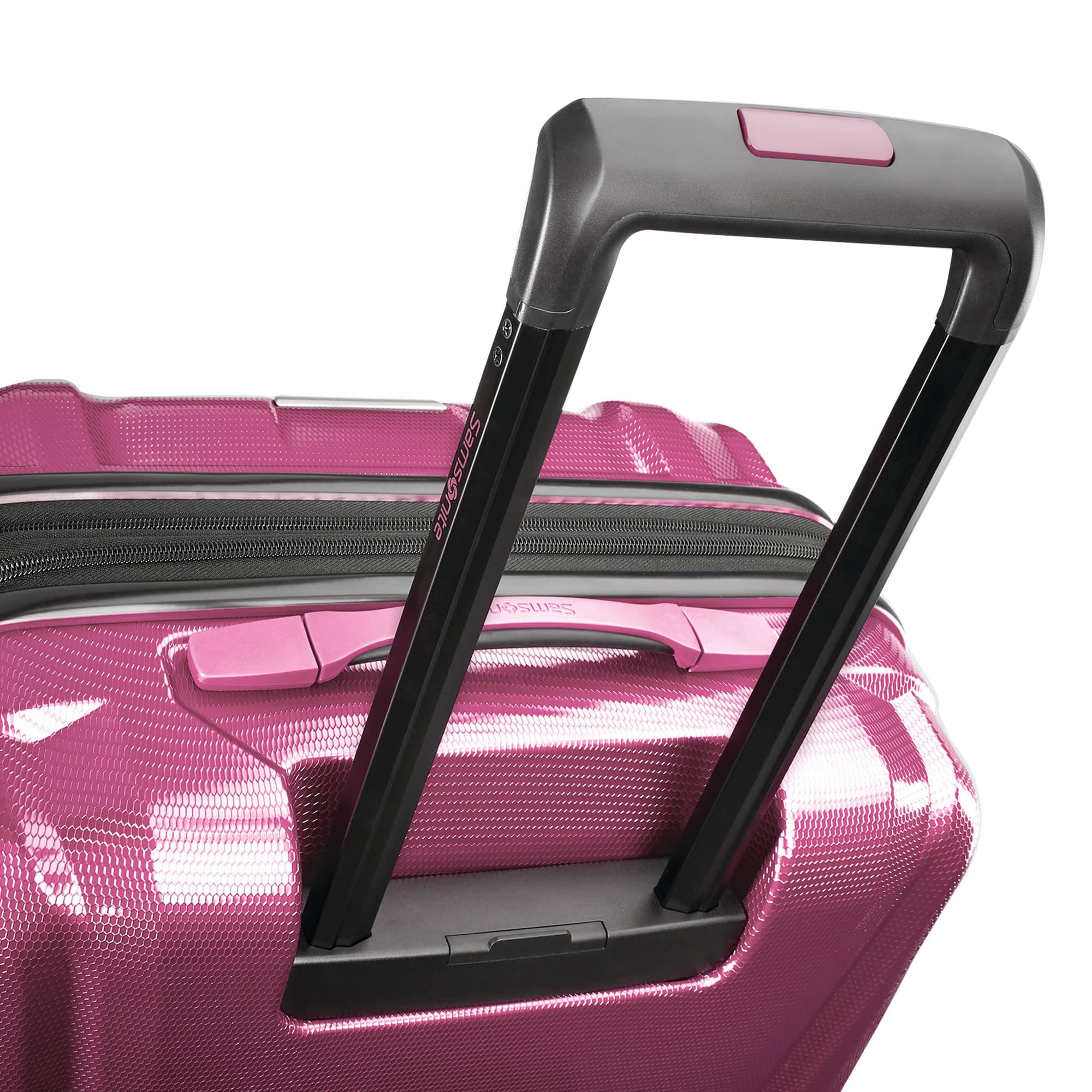 Samsonite SWERV DLX Spinner 4 Wheel 21 Inch Hard Side Travel Suitcase with Side Carry Handle, Telescopic Handle, and TSA Lock, Solar Rose