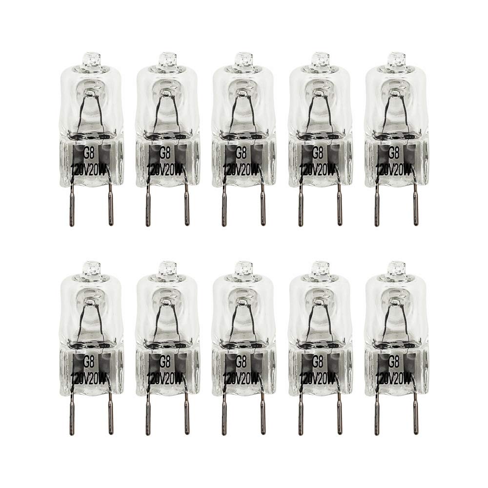 Vstar® G8 120V 20W 2700K Warm White,G8 JCD Type Halogen Bulbs,Dimmable,Pack of 10