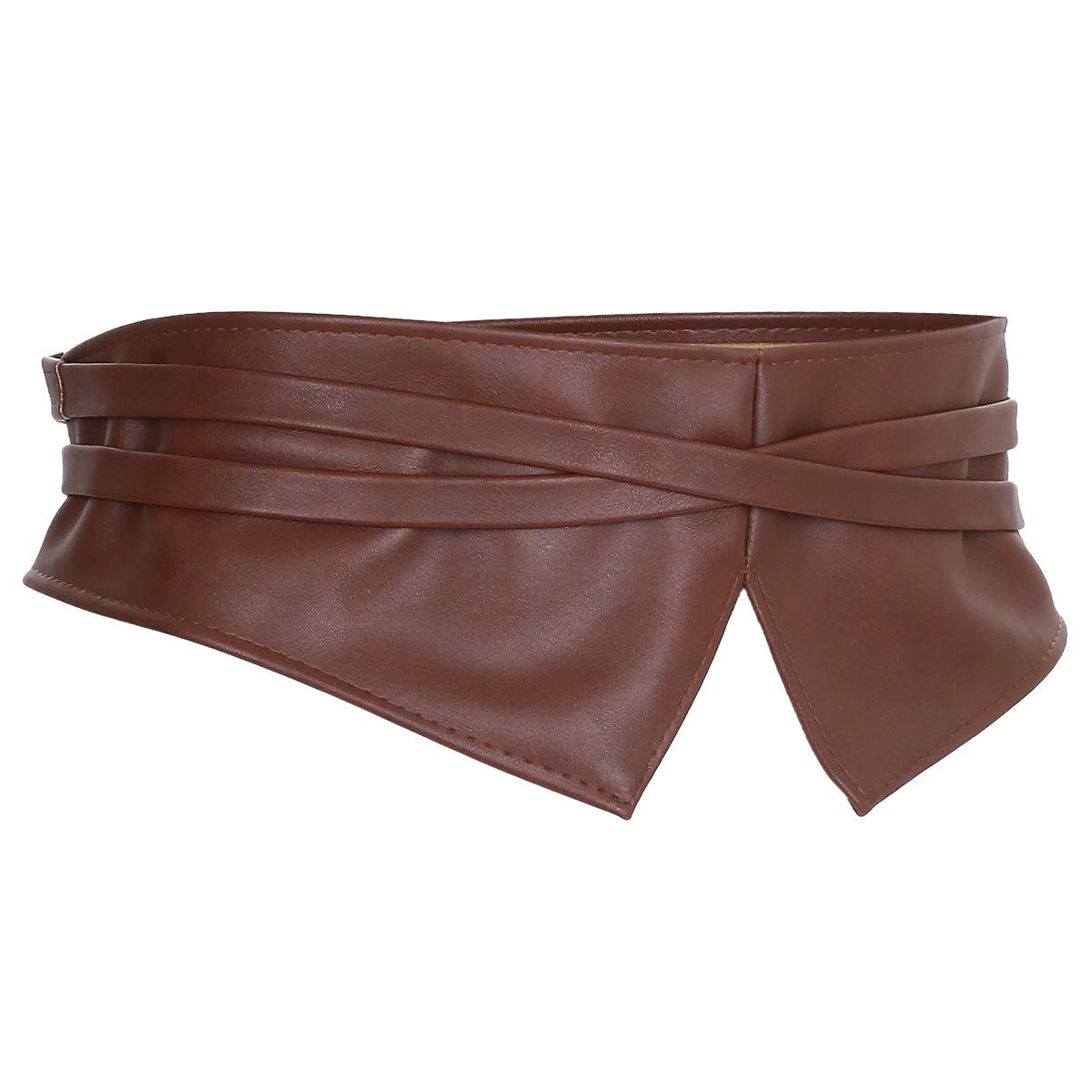 Samtree Obi Style Waist Belt, Self-tied Bowknot Wide Cinch Waistband(Brown)