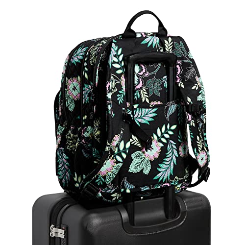 Vera Bradley Women's Cotton XL Campus Backpack, Island Garden - Recycled Cotton, One Size