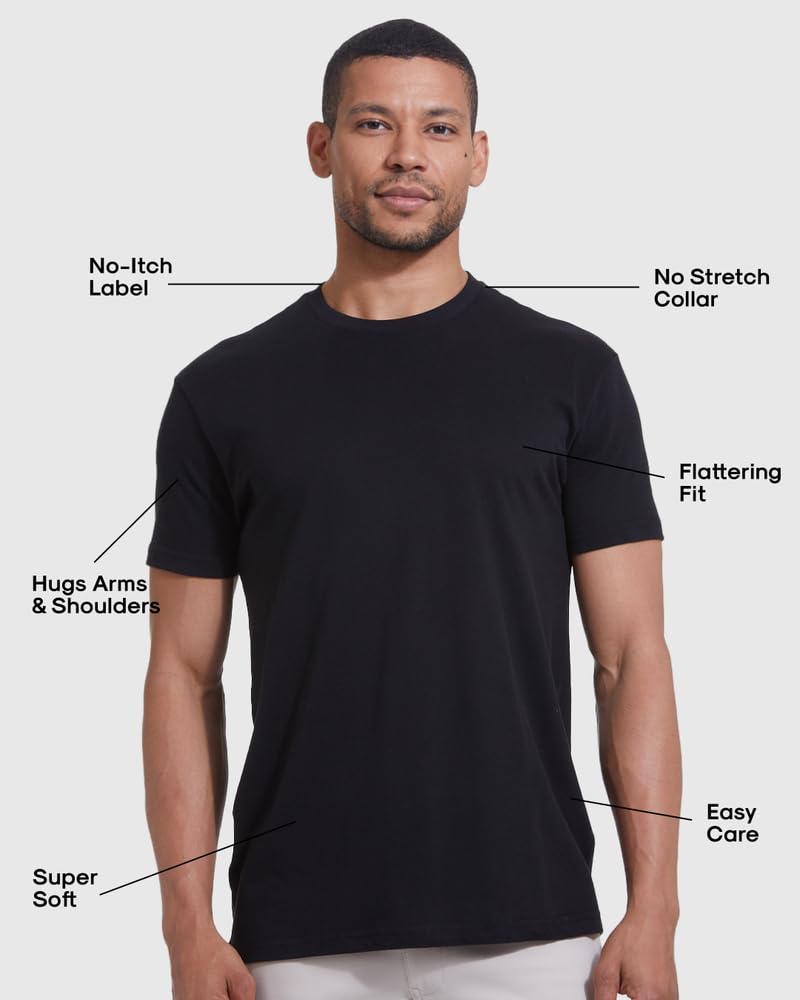 True Classic 6 Pack, Men's Short Sleeve Crew Neck T-Shirt, XL, Staple
