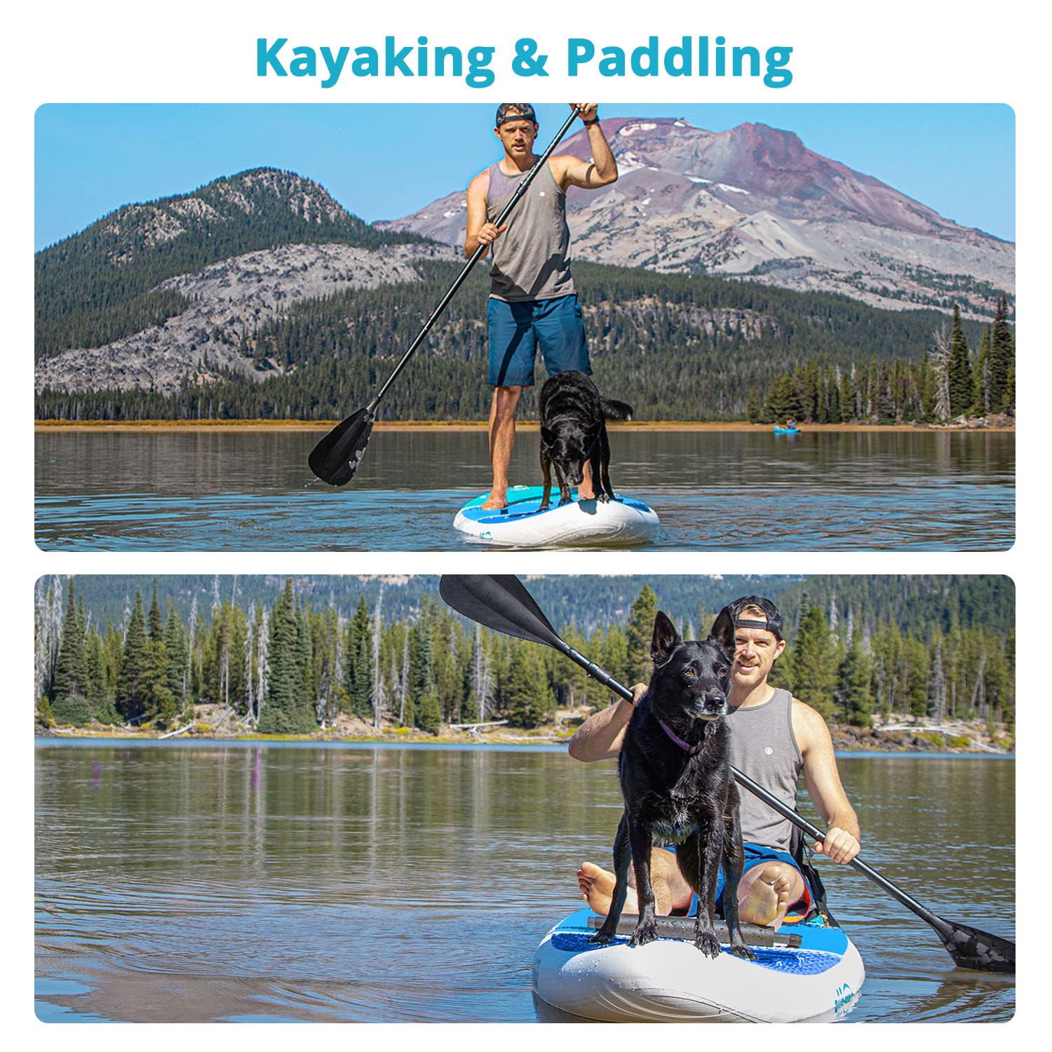 Zupapa Inflatable Stand Up Paddleboard with SUP Accessories, Non-Slip Deck - Perfect for Adults, Kids, and Dogs