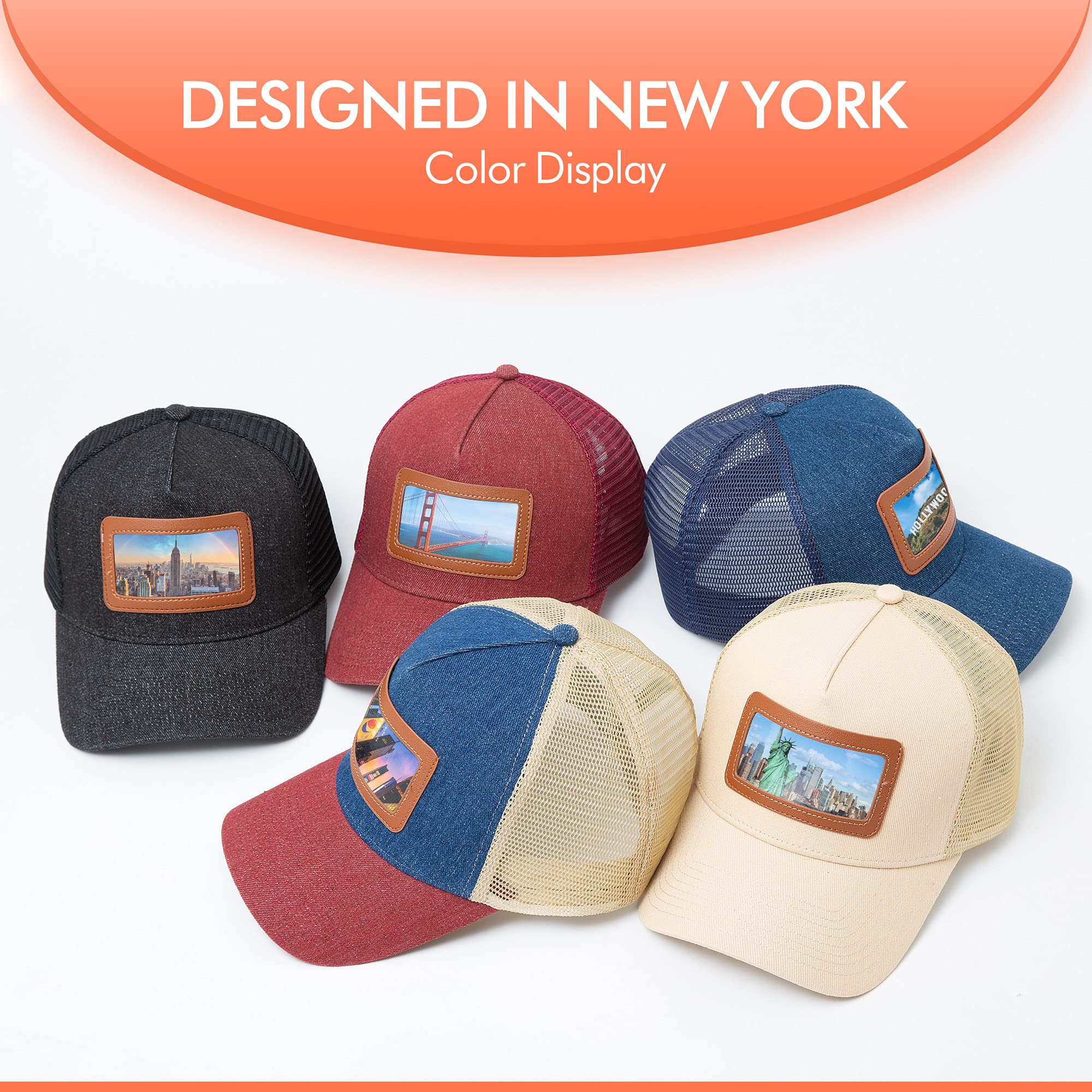 zowya Snapback Trucker Hats with Card Pocket Mesh Baseball Cap Breathable Retro Stitched Cotton for Men & Women, Blue