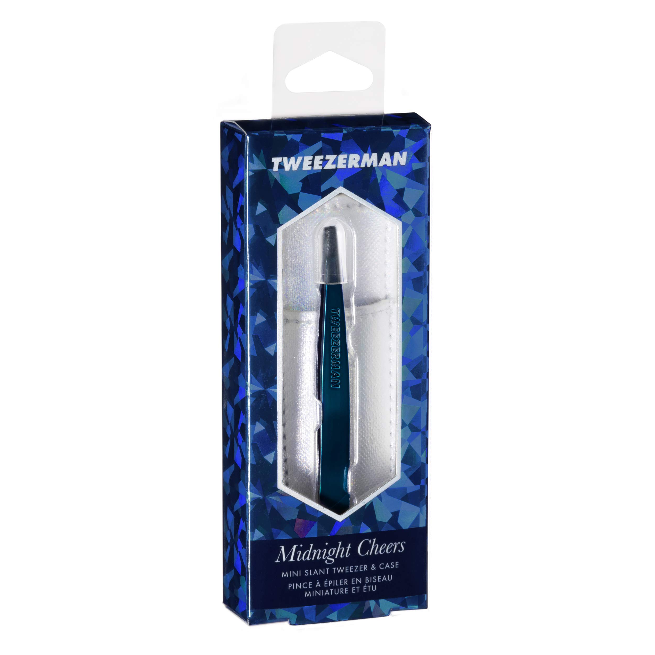 Tweezerman 4276-R Midnight Cheers Mini Slant Tweezer With Case