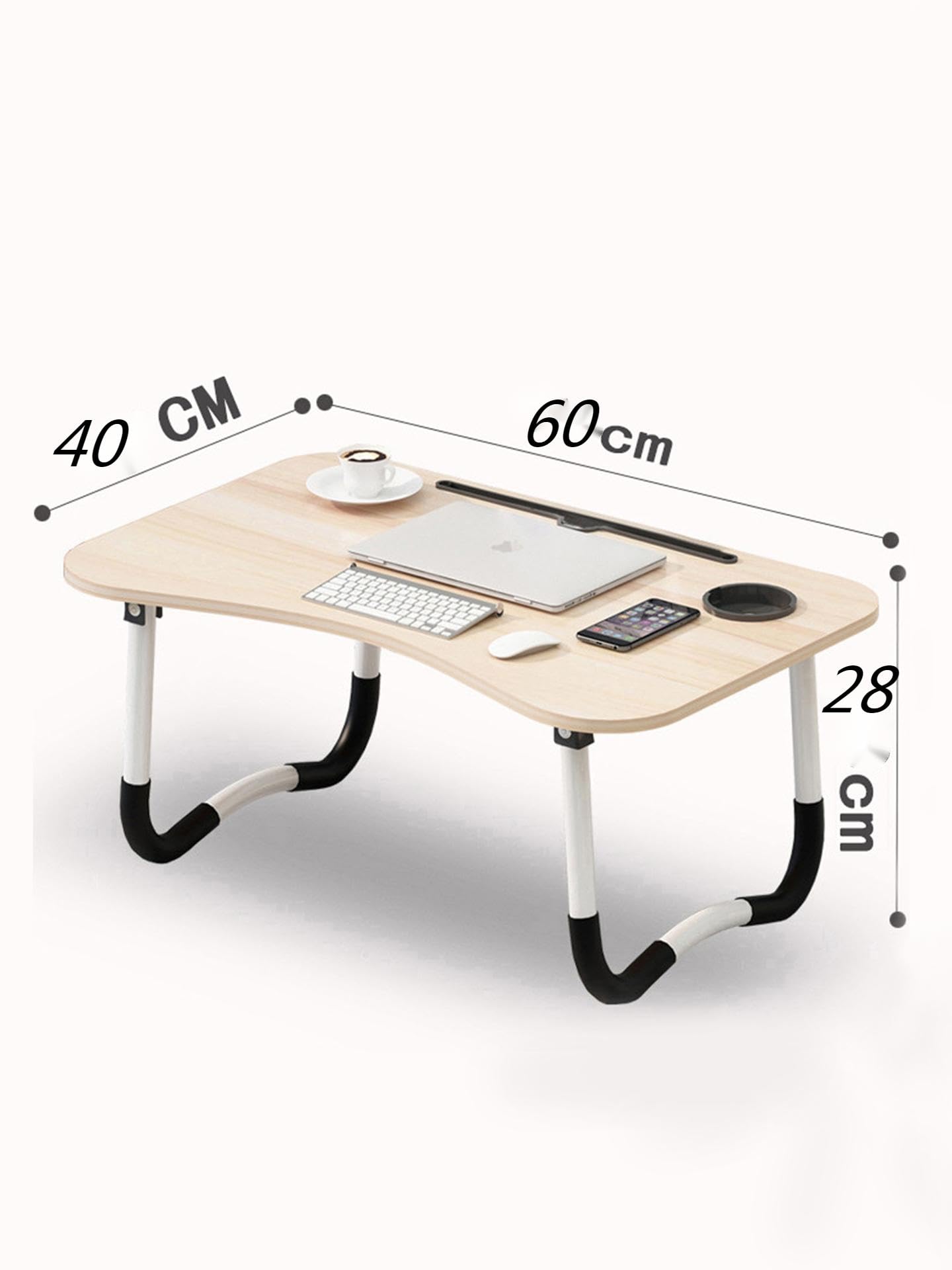 veimisecrts Laptop Lap Desk, Folding Table with Built-in Storage and Cup Holder,Lap Tray for Working, Studying and Leisure, Fits up to 23.6 inch Laptops
