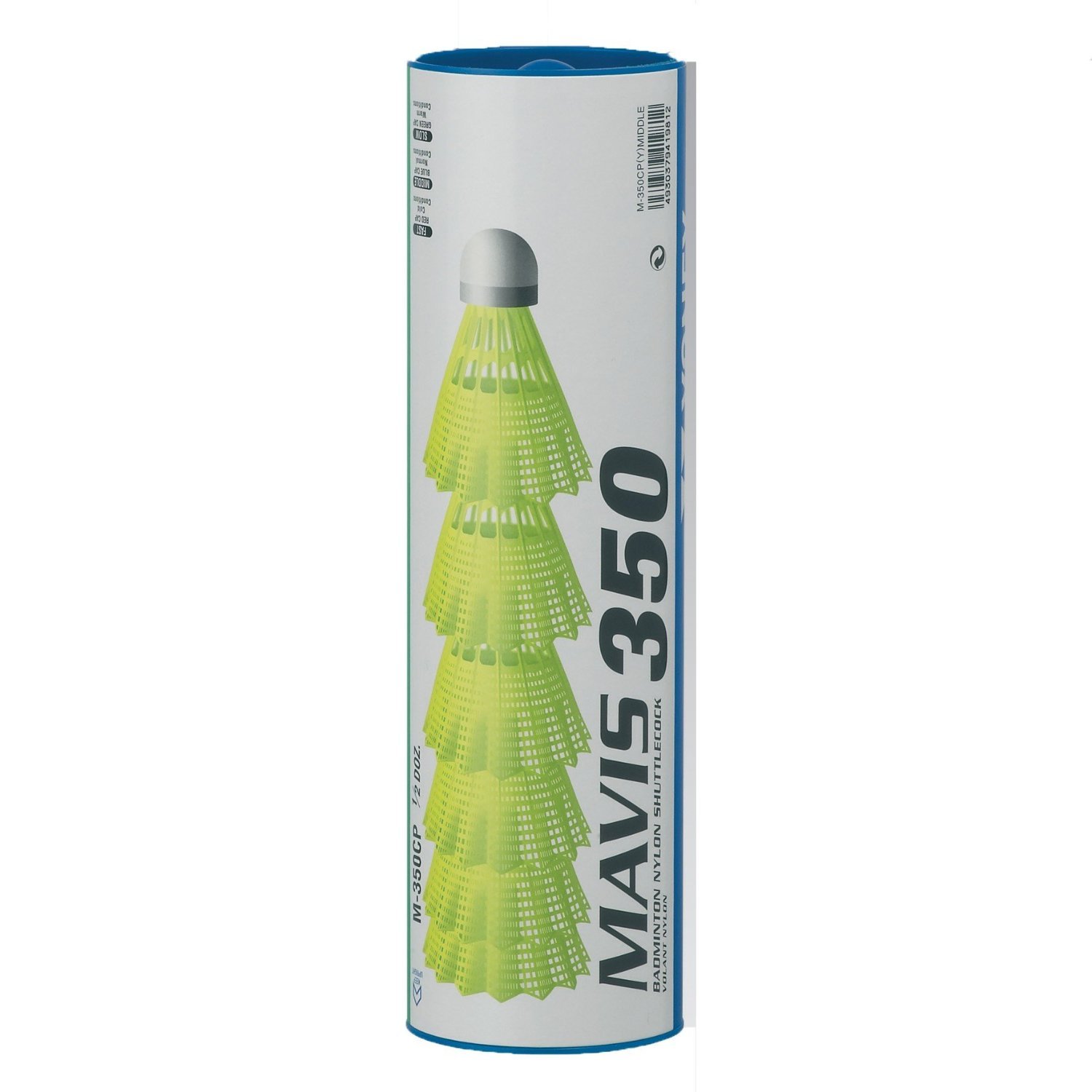 YONEX Mavis 350 Plastic Shuttlecocks (Pkg of 2 Tubes (12 pcs) - White Medium Speed)