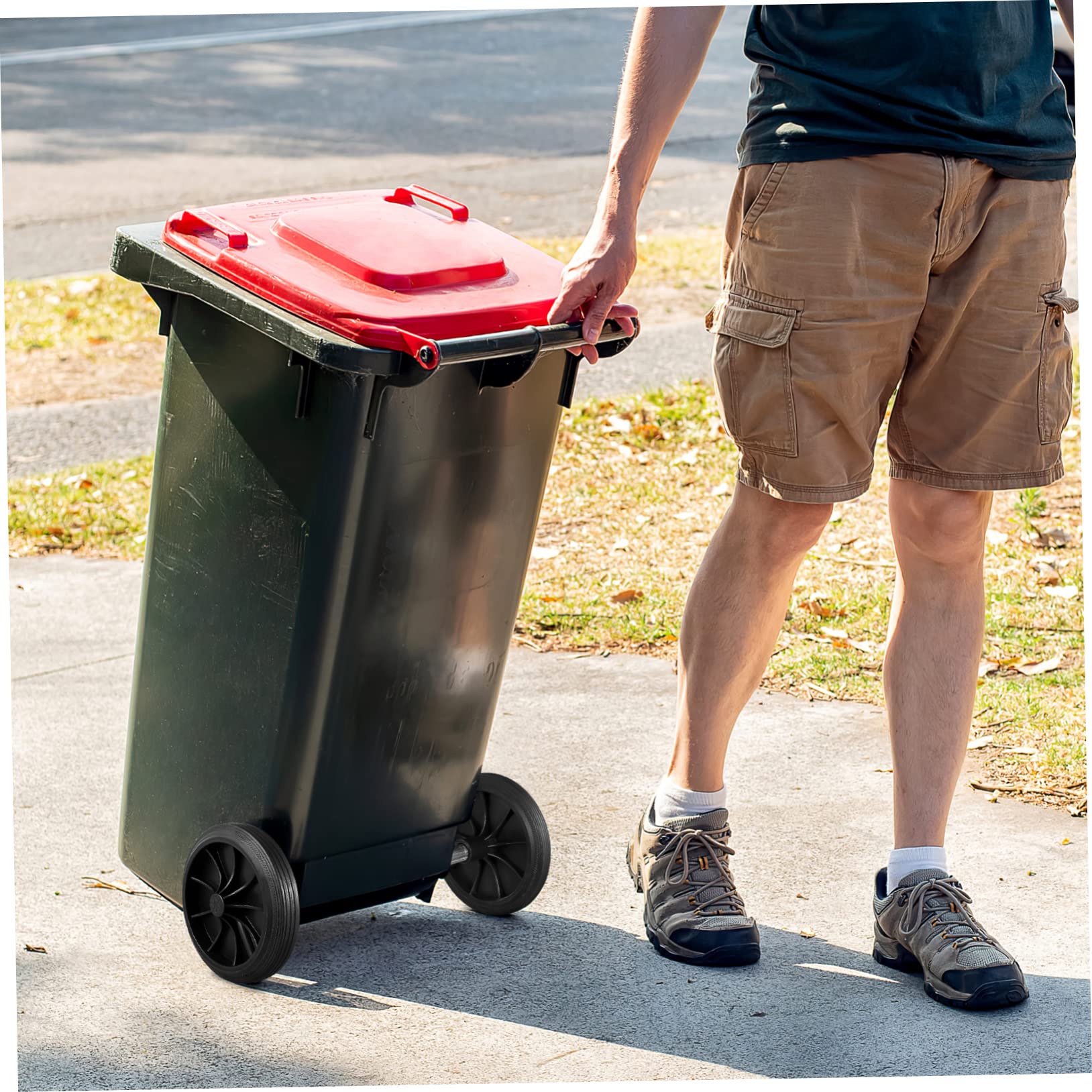 STOBAZA 1 Set Trash Can Spare Parts Dolly Tires Furniture Wheels Dolly Cart Plastic Wheels Replacement for Trash Can Garbage Can Waste Container Dollies Pulley To Rotate Base