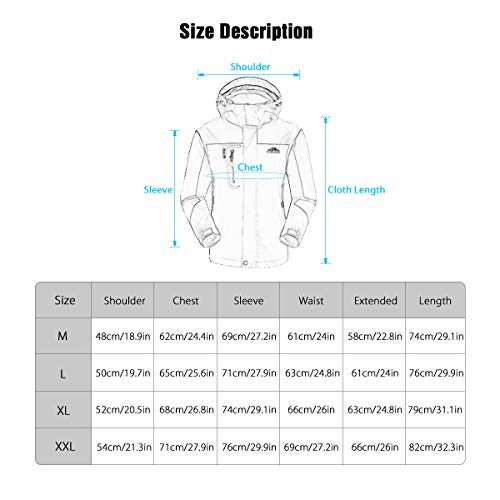 TOMSHOO Waterproof Jackets for Men Women Lightweight with Hood, Rain Jacket for Outdoor Ski Snow Mountain Cycling