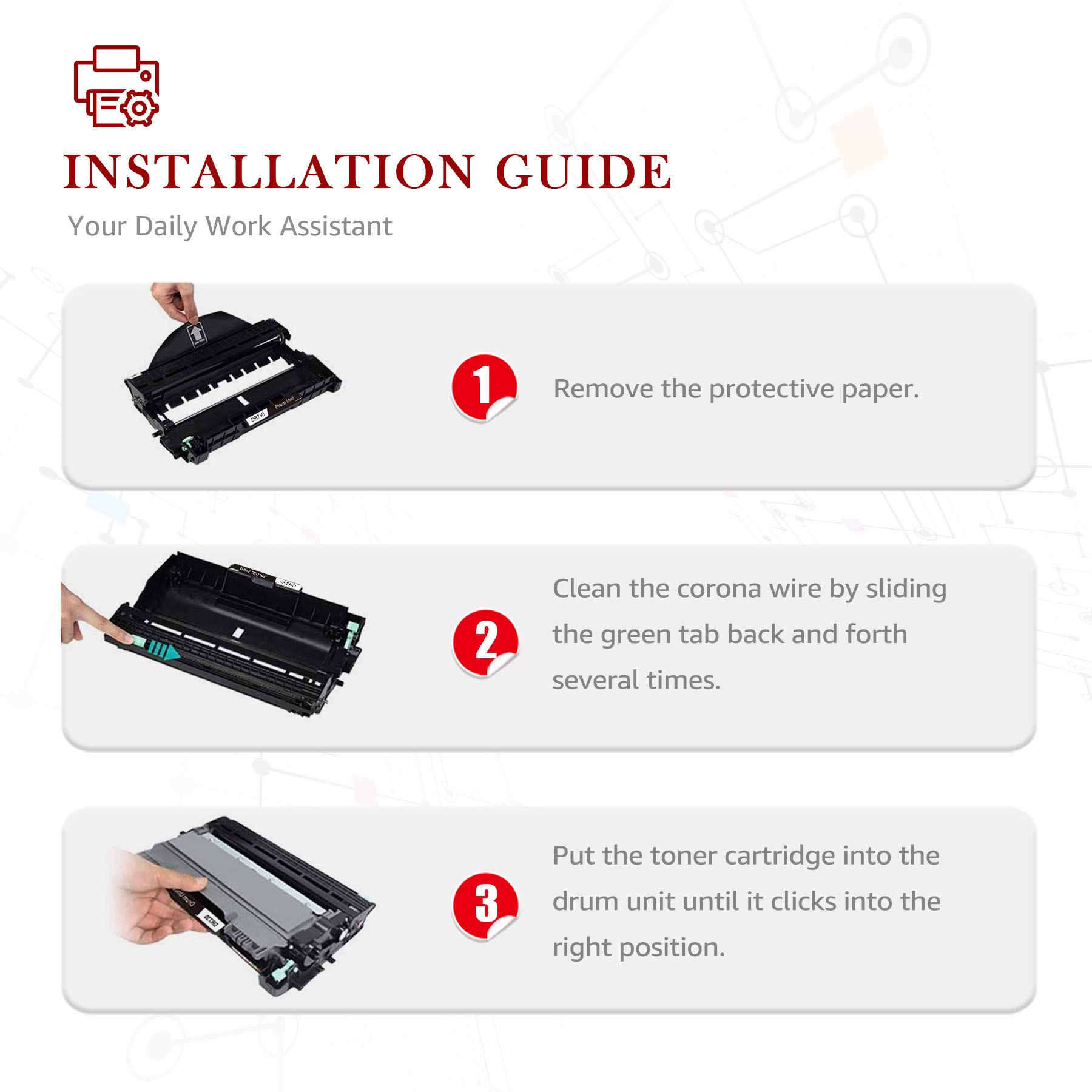 Toner Kingdom Compatible Drum-Unit Replacement for Brother DR730 Drum for MFC-L2710DW L2730DW L2750DW HL-L2370DW HL-L2370DWXL DCP-L2550DW Tray Printer DR-730 DR 730 (Black, 1-Pack)