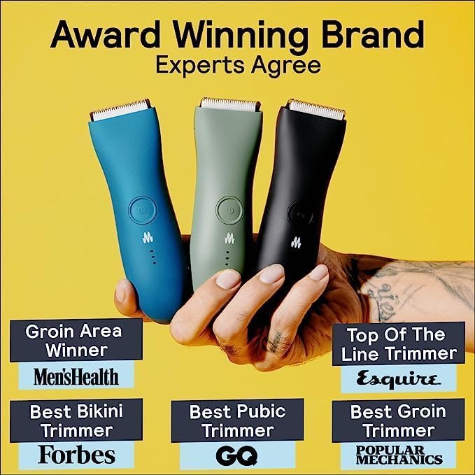 The Maintenance Package by Meridian: Includes Men’s Waterproof Electric Below-The-Belt Trimmer (Sage), 2 Replacement Blades, and The Spray (50 mL)