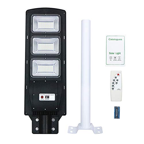 Szyoumy Solar Street Light Solar Panel Light with Remote Control and Human Body Induction Light Control 360LED 15000MA 9000LM for Garden Playground Garage Parking lot Waterproof IP67 (90W)