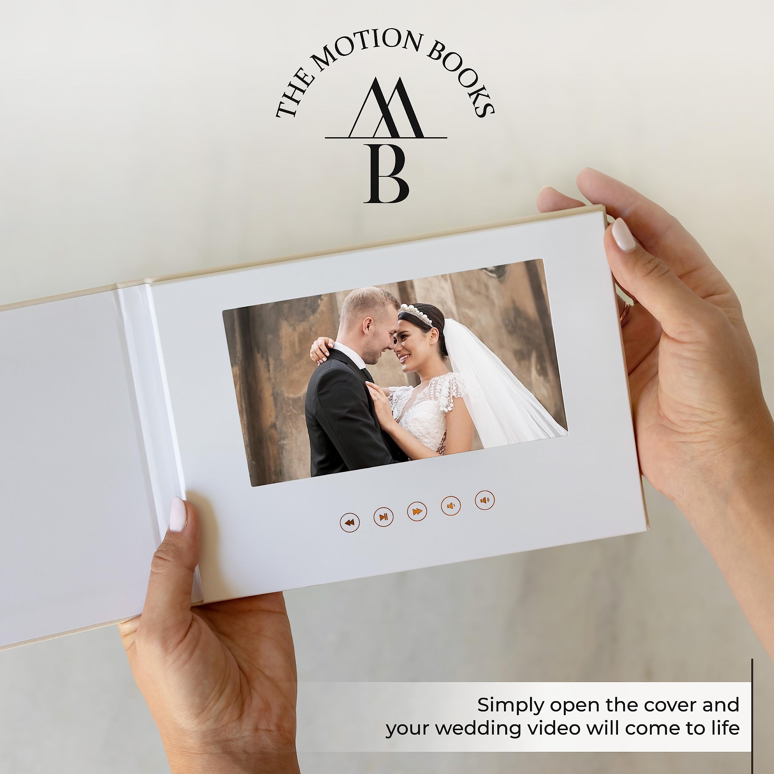 The Motion Books (PERSONALIZED) | Customized Luxury Linen Bound Video Book | Custom Video Album | Up to 3 hours of video, 7β IPS Display, 4GB of memory & Rechargeable Battery