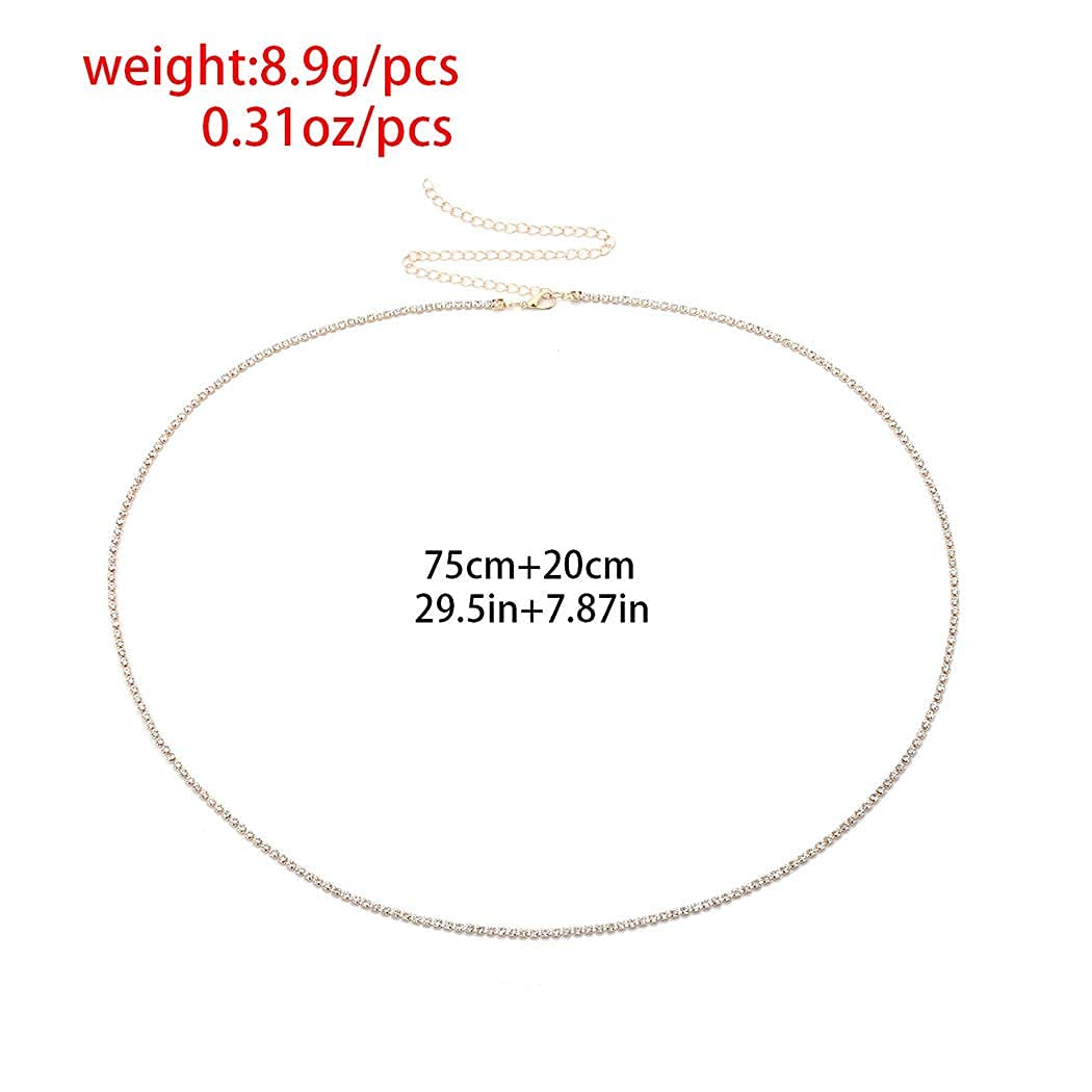 Zehory Rhinestone Waist Chain Sexy Body Chains Crystal Belly Chain Jewelry for Women(Silver)