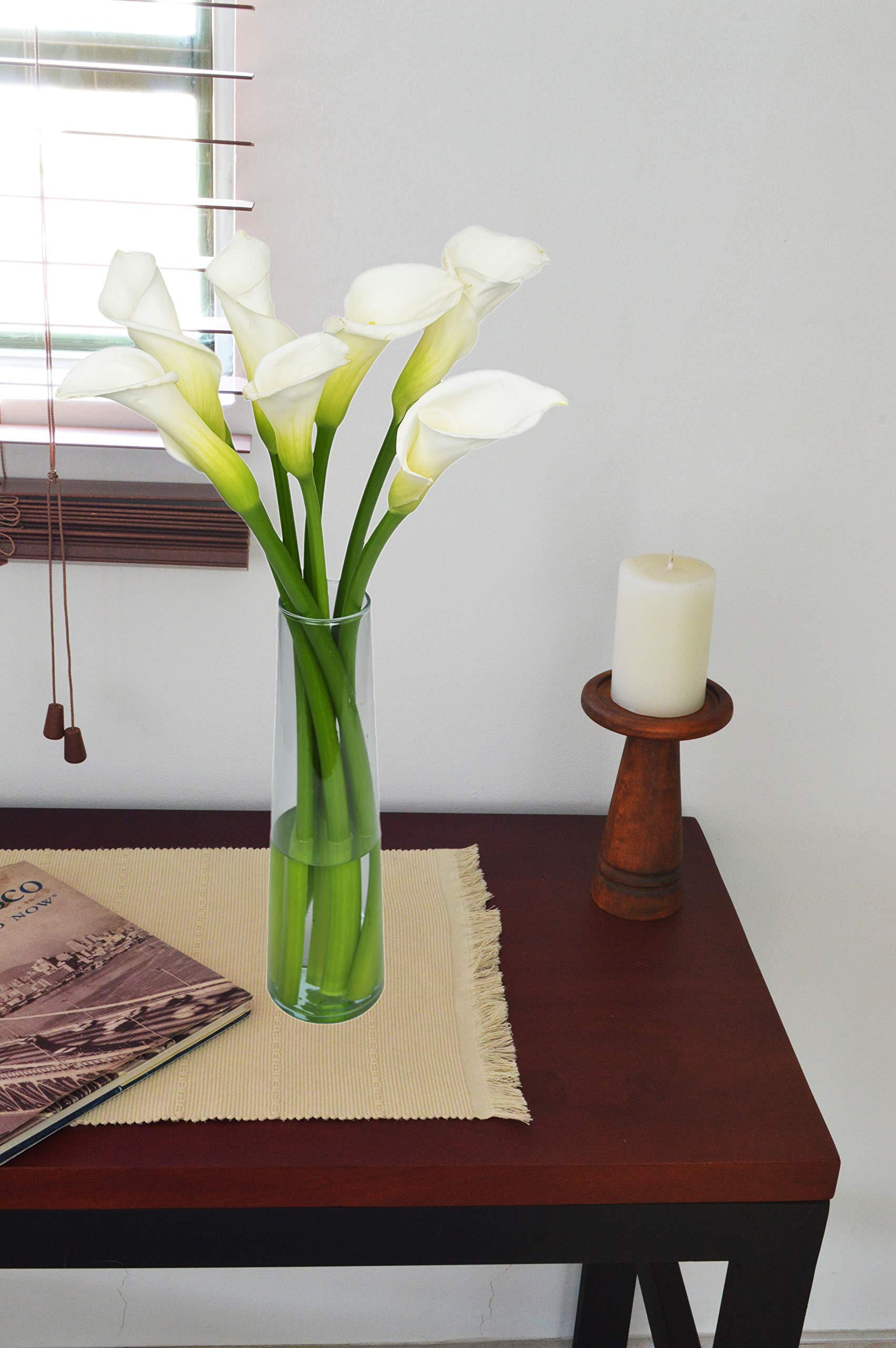 White Calla Lilies Fresh Flower Bouquet with Vase | Designed by Arabella Bouquets | Flowers for Mother's Day Get Well, Sympathy, Romance