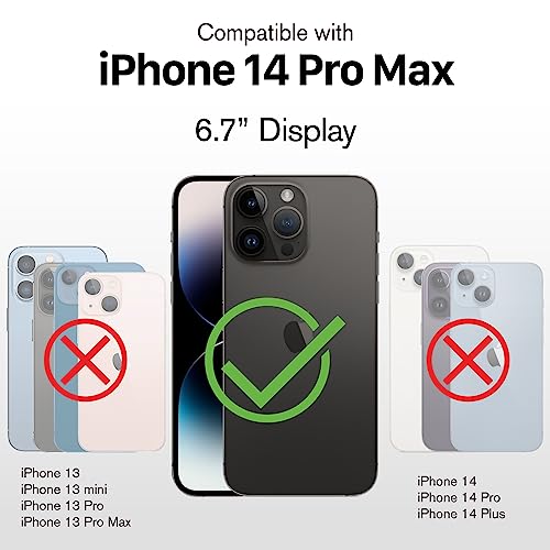 VENA vCommute Wallet Case Compatible with Apple iPhone 14 Pro Max (6.7"), (Military Grade Drop Protection) Flip Leather Cover Card Slot Holder with Kickstand - Deep Purple/Black