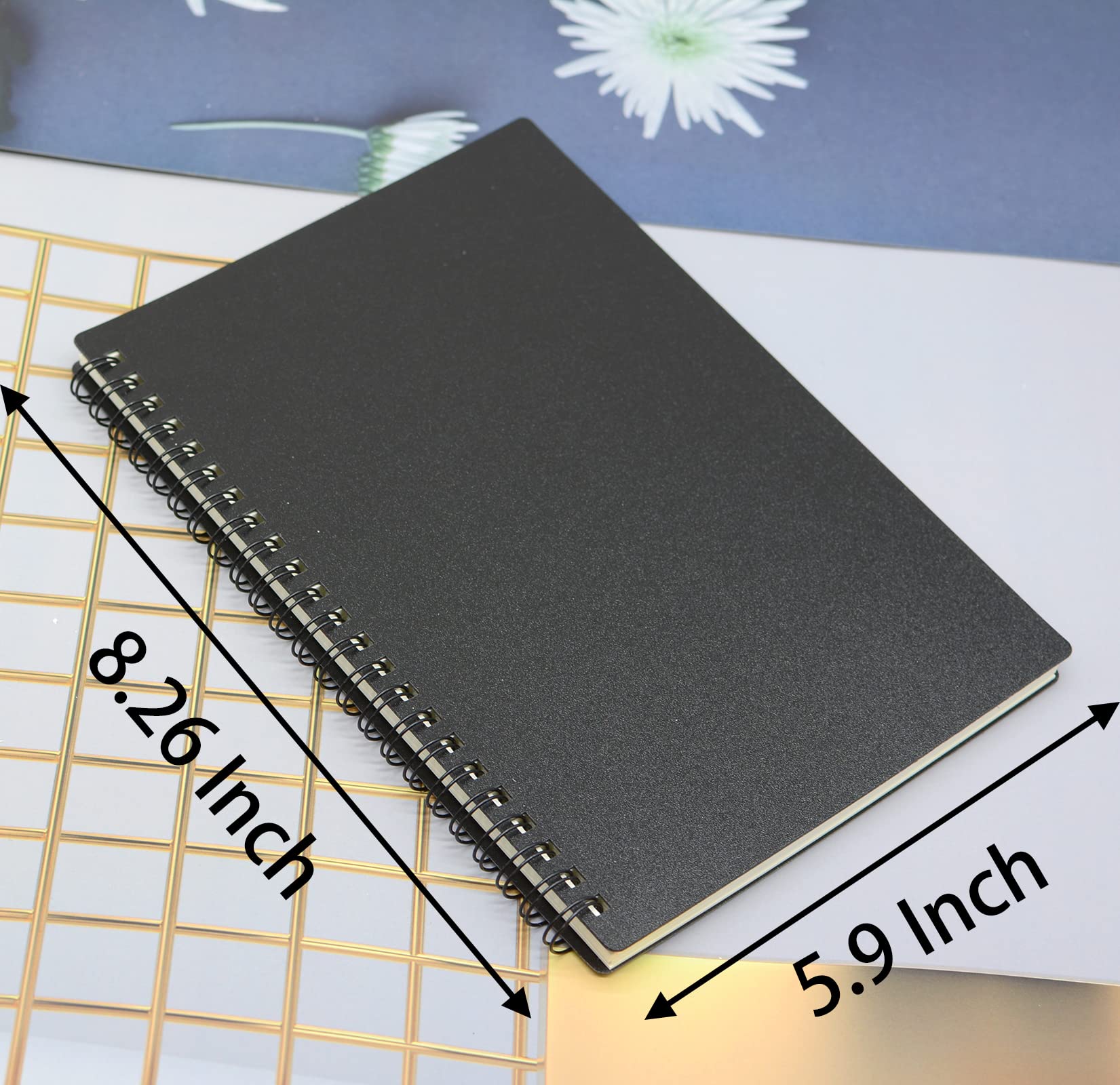 Yansanido Spiral Notebook, 8 Pcs A5 Thick Plastic Hardcover 7mm College Ruled 8 Color 80 Sheets -160 Pages Journals for Study, Work, Travel and Notes (A5, 8 Pcs 8 Color)