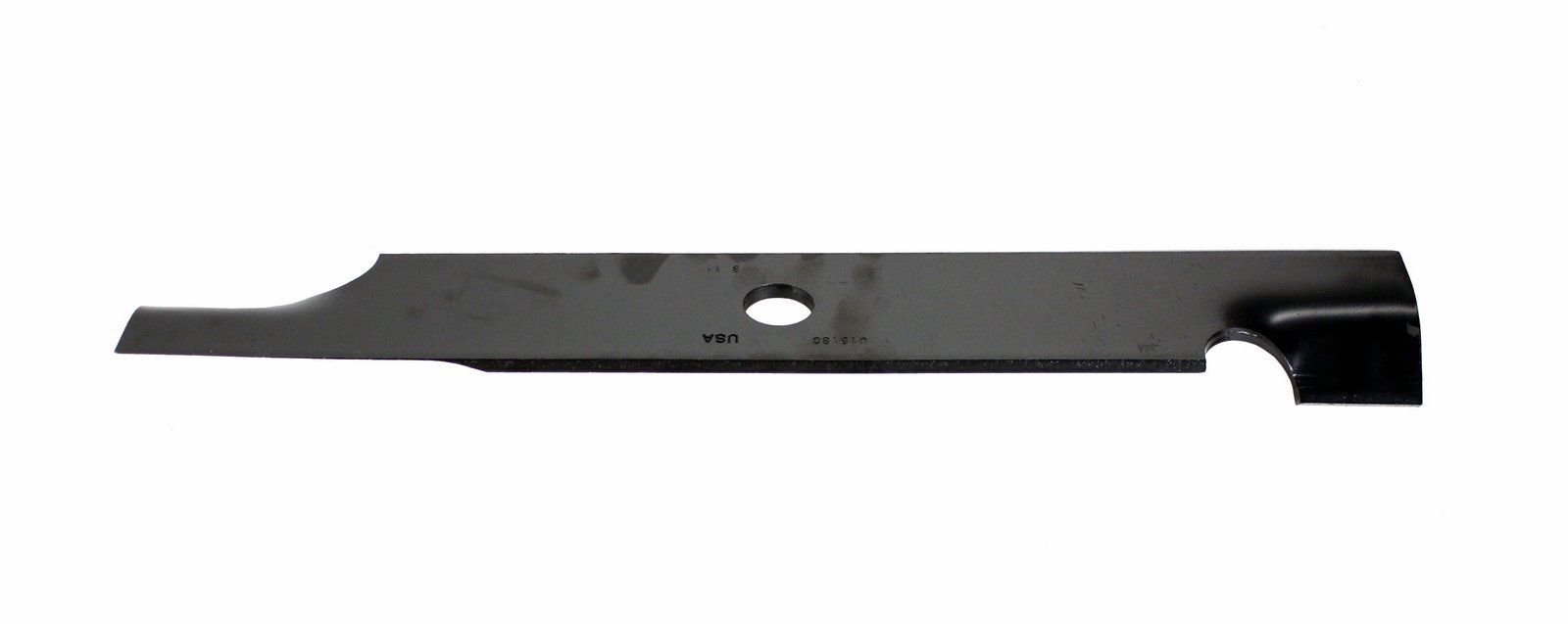 USA Mower Blades U15180BP (9) High-Lift Replacement Blade for Toro 103-6387 103-6387-S 103-6402-S Length 18 in. Width 2-1/2 in. Thickness .250 in. Center Hole 15/16 in. 52 in. Deck