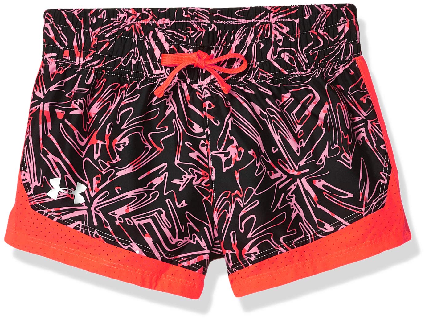 Under Armour Sprint Printed Shorts, Lipstick (691)/Metallic Silver, Youth Medium