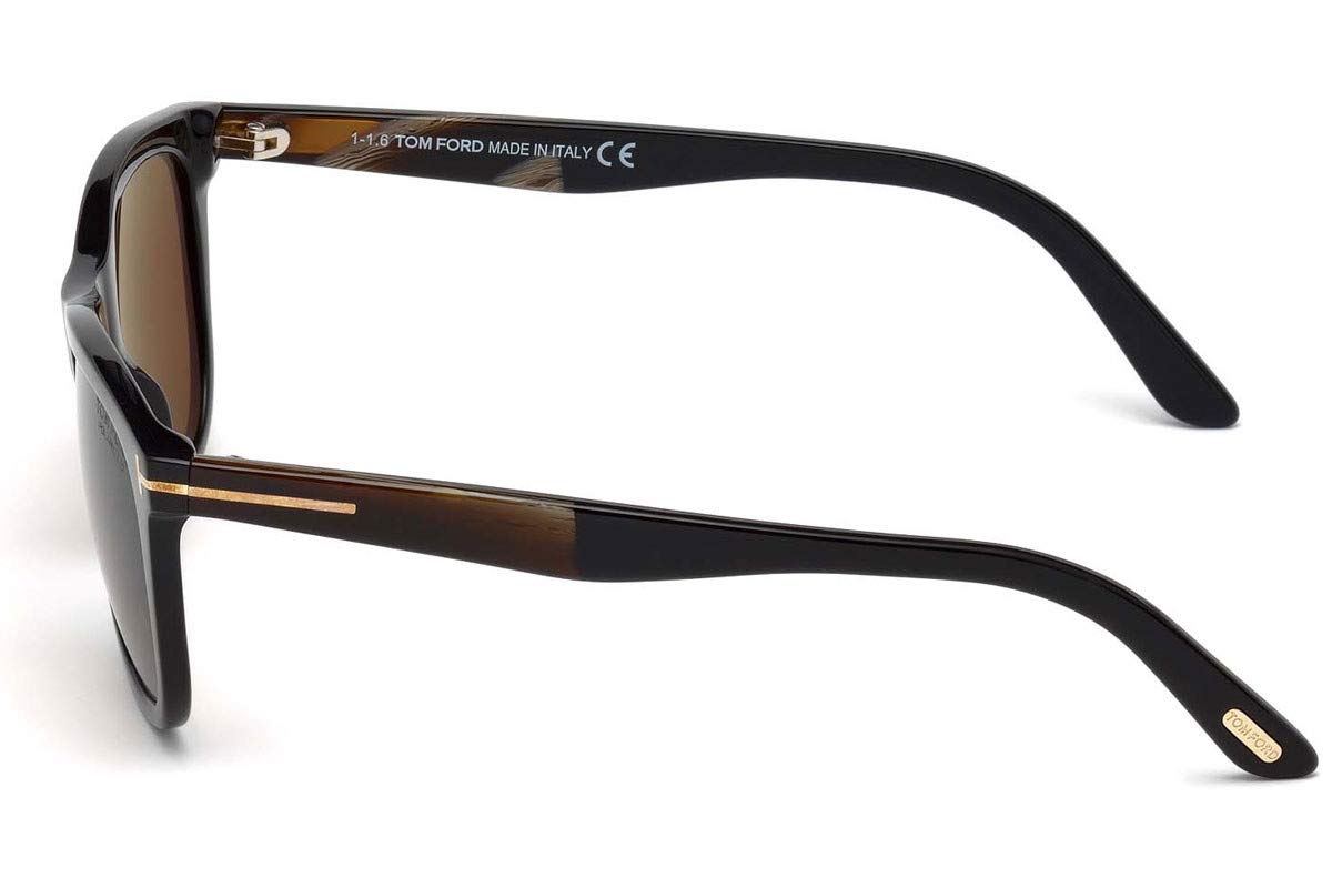 Tom Ford FT0500-F Sunglasses - Shiny Black Frame, Brown Polarized Lenses, 54 mm Lens FT0500-F5401H