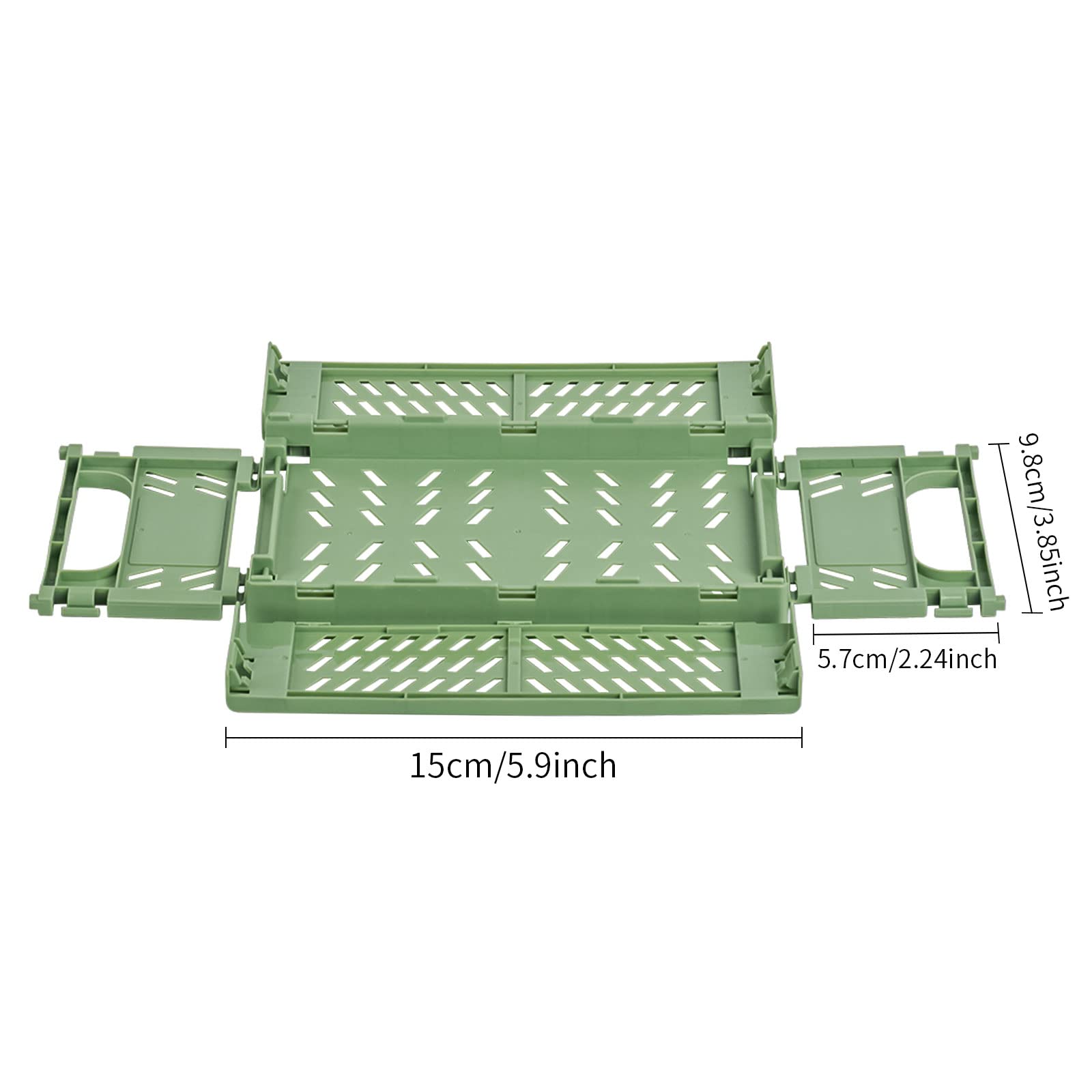 Sequpr 4-Pack Mini Crates for Storage Organizing Plastic Handle Shelf Baskets, Folding Cube Storage Bins for Office Home Kitchen Bathroom Drawer Organizers, 5.9'' x 3.85'' x 2.24''