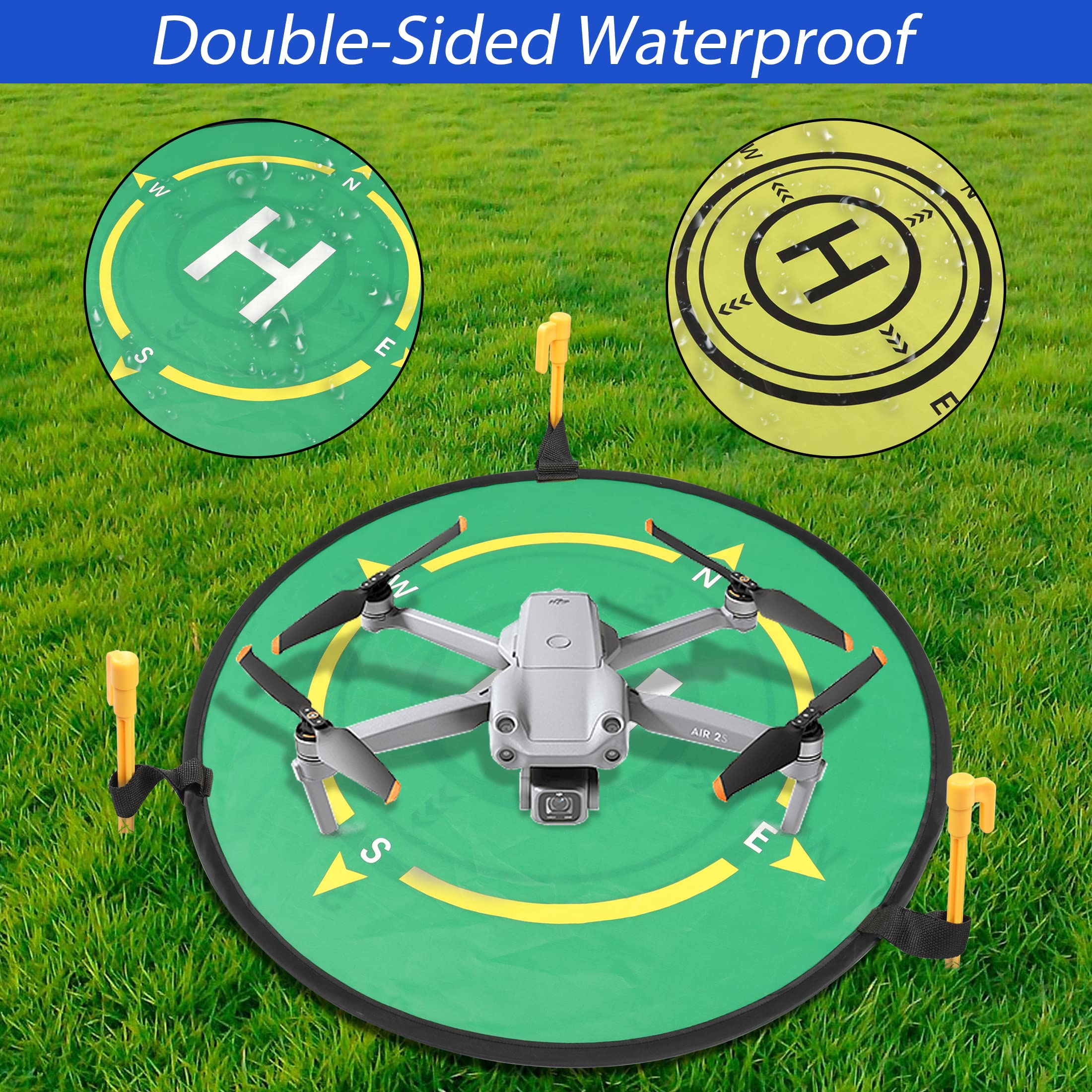 YAODHAOD Drone Landing Pad,54CM (21in)Universal Portable Luminous Waterproof Foldable Helipad for DJI Air 2S/Mavic Mini 2/Mavic Air 2/Mavic 2 Pro/Zoom/FIMI X8SE/DJI FPV Drone