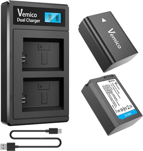 Vemico NP-FW50 Battery Charger Kit 2 X 1200mAh (Son.NP-FW51 Battery)
