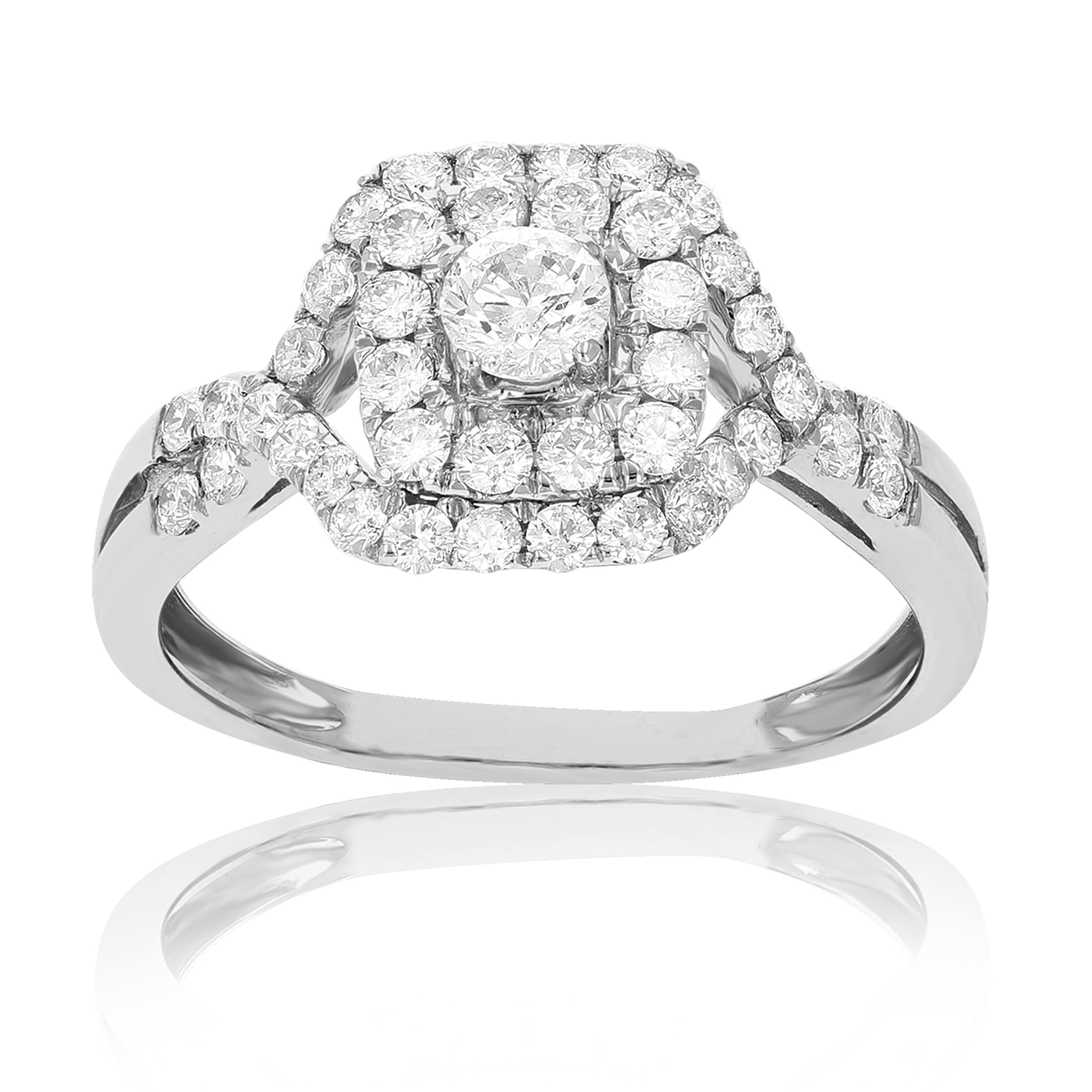 Vir Jewels 1 cttw Diamond Criss-Cross Wedding Engagement Ring 14K White Gold Square Bridal Size 7