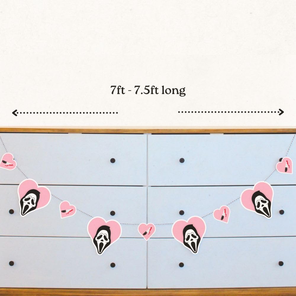 Scream Party Decor - Ghost Face Scream Halloween Banner, Garland, Halloween Party Decoration, Backdrop, 7ft long