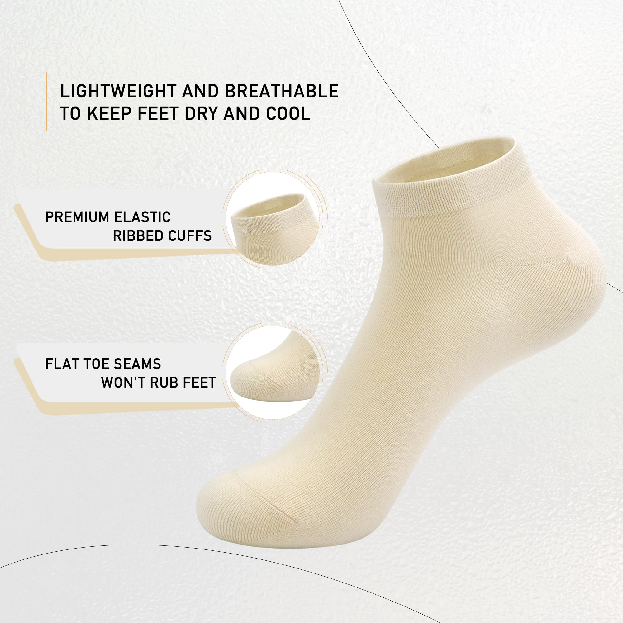 SERISIMPLE Women Viscose Bamboo Ankle Socks Low Cut Thin Sock Lightweight Pastal Color Soft Sock 5 Pairs(Assorted1, Medium)