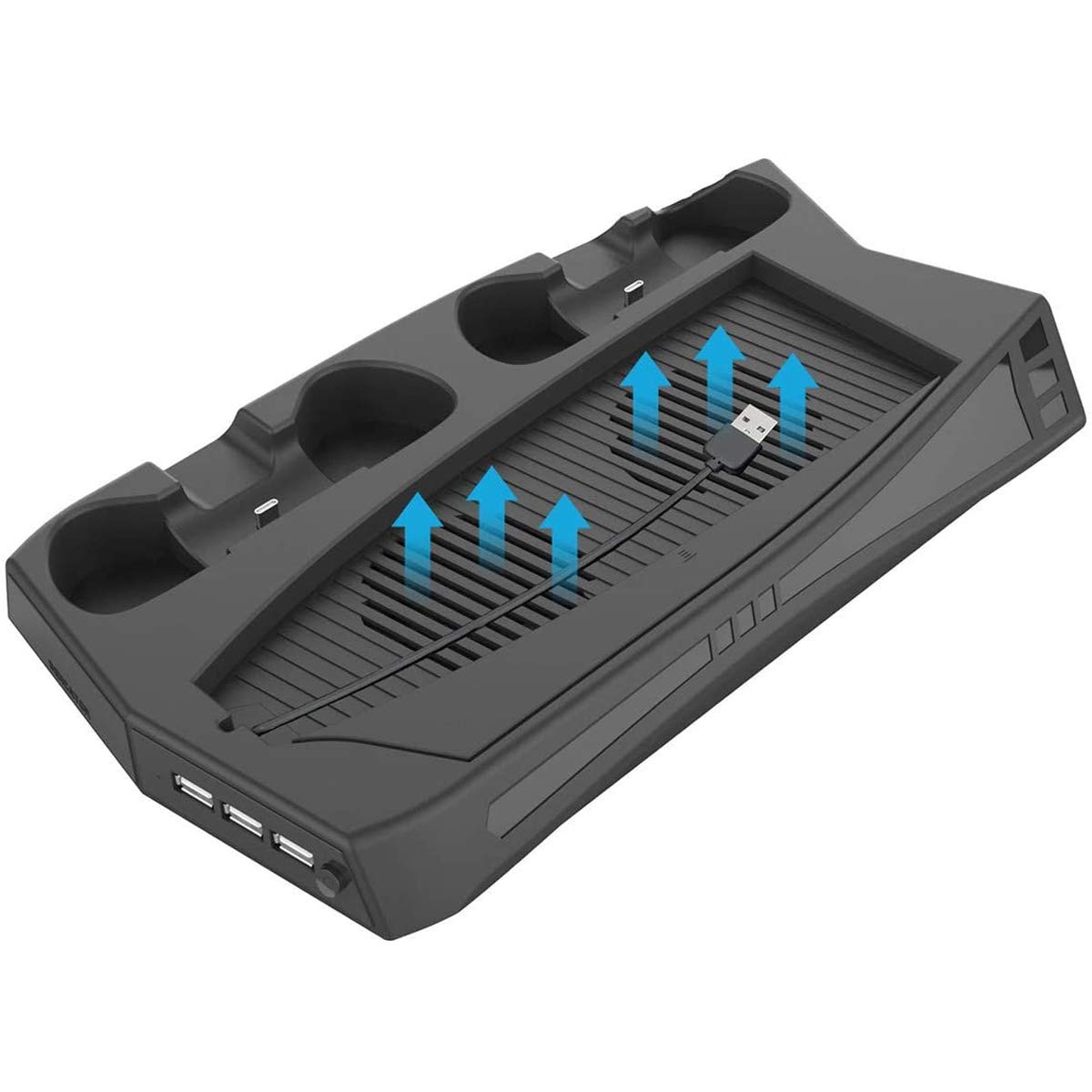Vertical Charge Stand with Cooling Fan for PS5, Multi-Function Stand Cooling Fan Charging Station for Playstation5 Digital Edition/Ultra HD