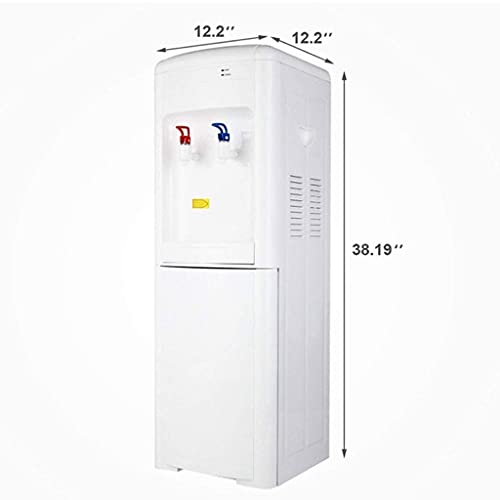 Vertical Water Dispenser Upgrade 5 Gallon Water Cooler Dispenser-Top Loading Freestanding Water Dispenser with Storage Cabinet, Two Temperature Settings-Hot(85℃-95℃), Normal Temperature(10-1