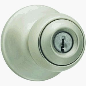 Weiser Yukon Satin Nickel Steel Entry Lockset ANSI/BHMA Grade 3 1-3/4 in.