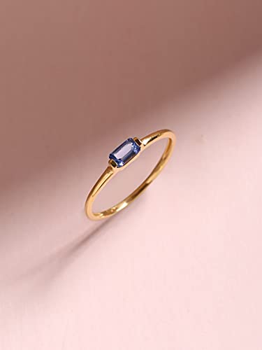 YoTreasure 0.34 ct. t.w. Half Bezel Set Octagon Tanzanite 10kt Yellow Gold Minimalist Solitaire Ring