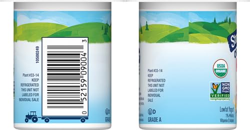 Stonyfield Organic Kids Strawberry Vanilla & Blueberry Lowfat Yogurt Cups Variety Pack, 4 oz. Each, 6 Ct
