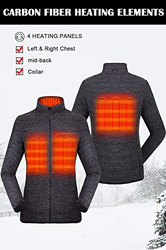 Venustas Women's 3-in-1 Heated Jacket with Battery Pack, Ski Jacket Winter Jacket with Removable Hood Waterproof